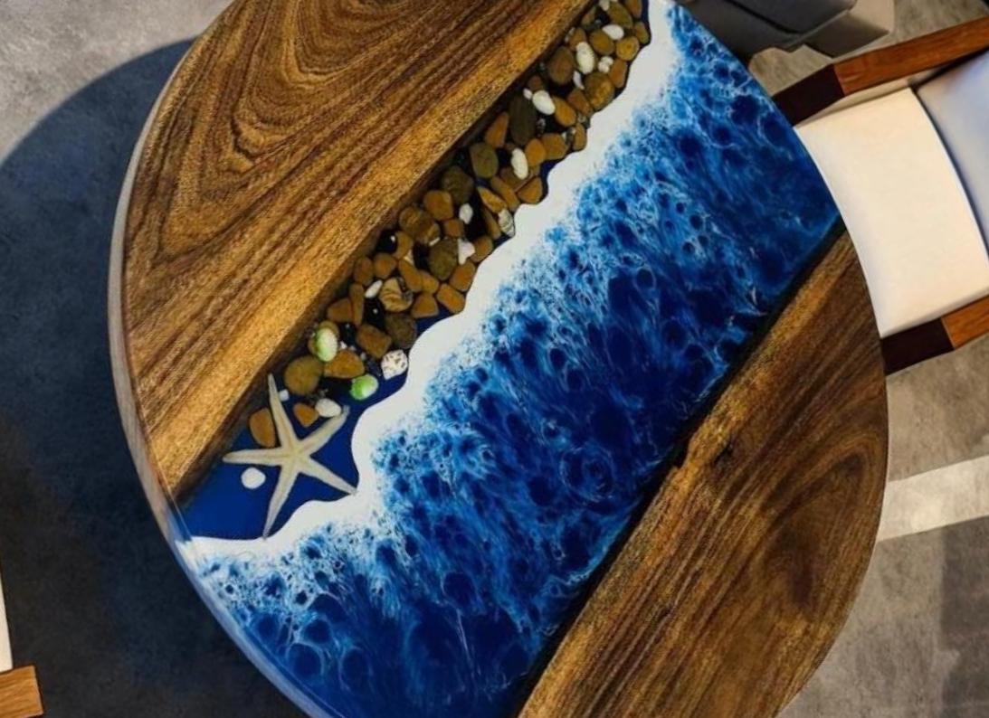 Ocean Wave Epoxy Resin River Coffee Table: Handmade Modern Art - Etsy