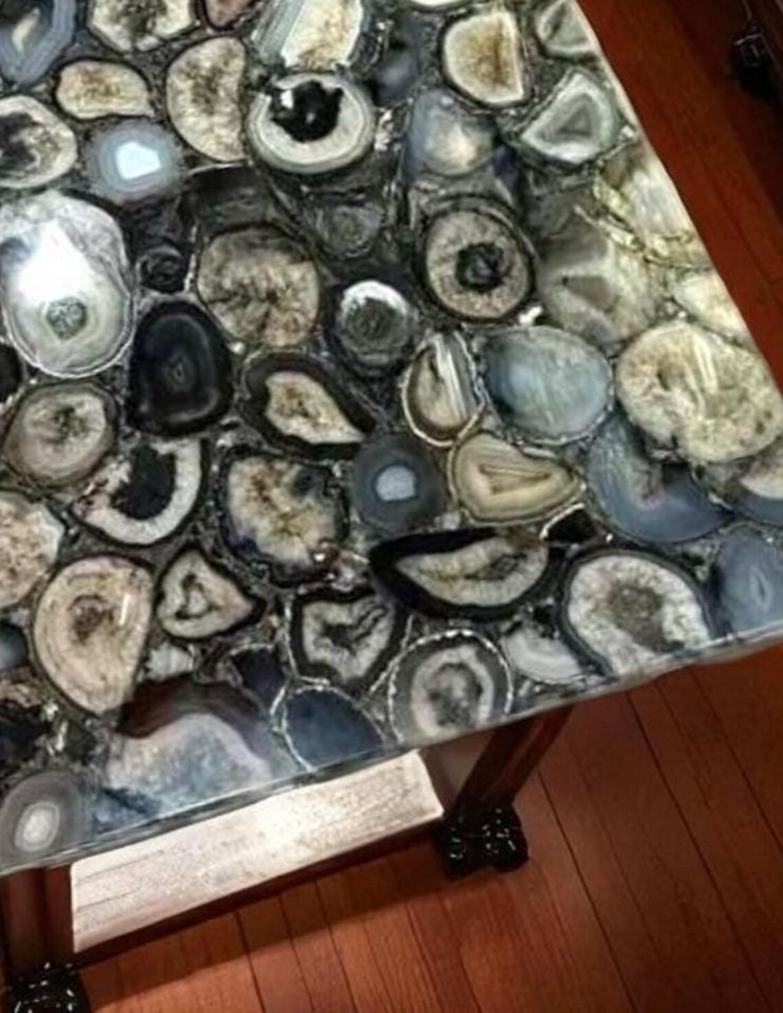 Handmade Black Agate Stone Table Top: Luxury Modern Decor - Etsy