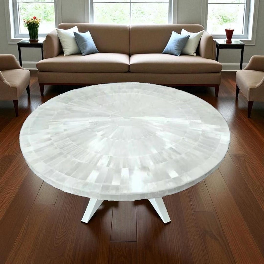 Handmade Selenite Stone Coffee Table: Modern Crystal Decor - Etsy