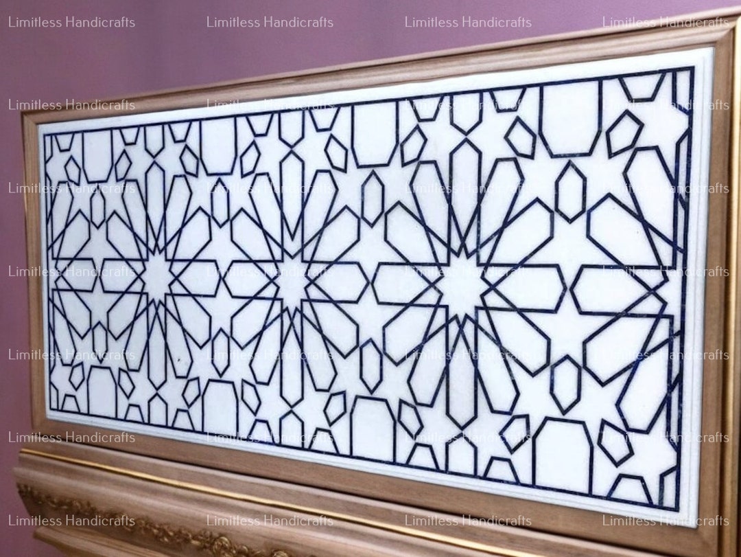 White Marble Rectangle Inlay Table Table Top, Marble Coffee Table Top ...