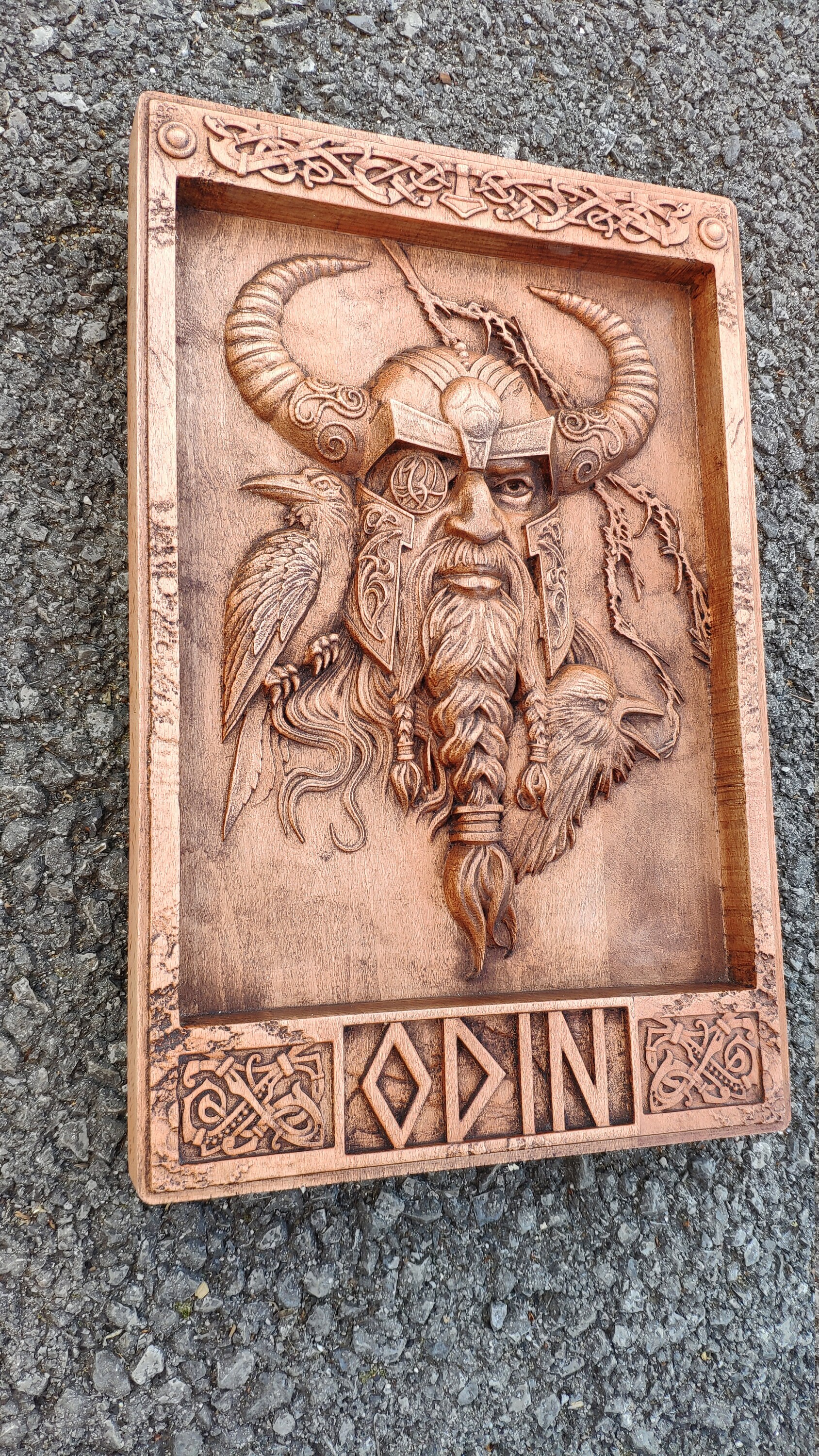 Norse God Odin Vikings Mythology Wood Carved Wall Art Home | Etsy