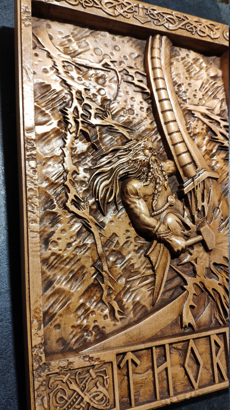 Thor-the God of Thunders Norse Mythology Woodcarving Pagan Woodworking ...