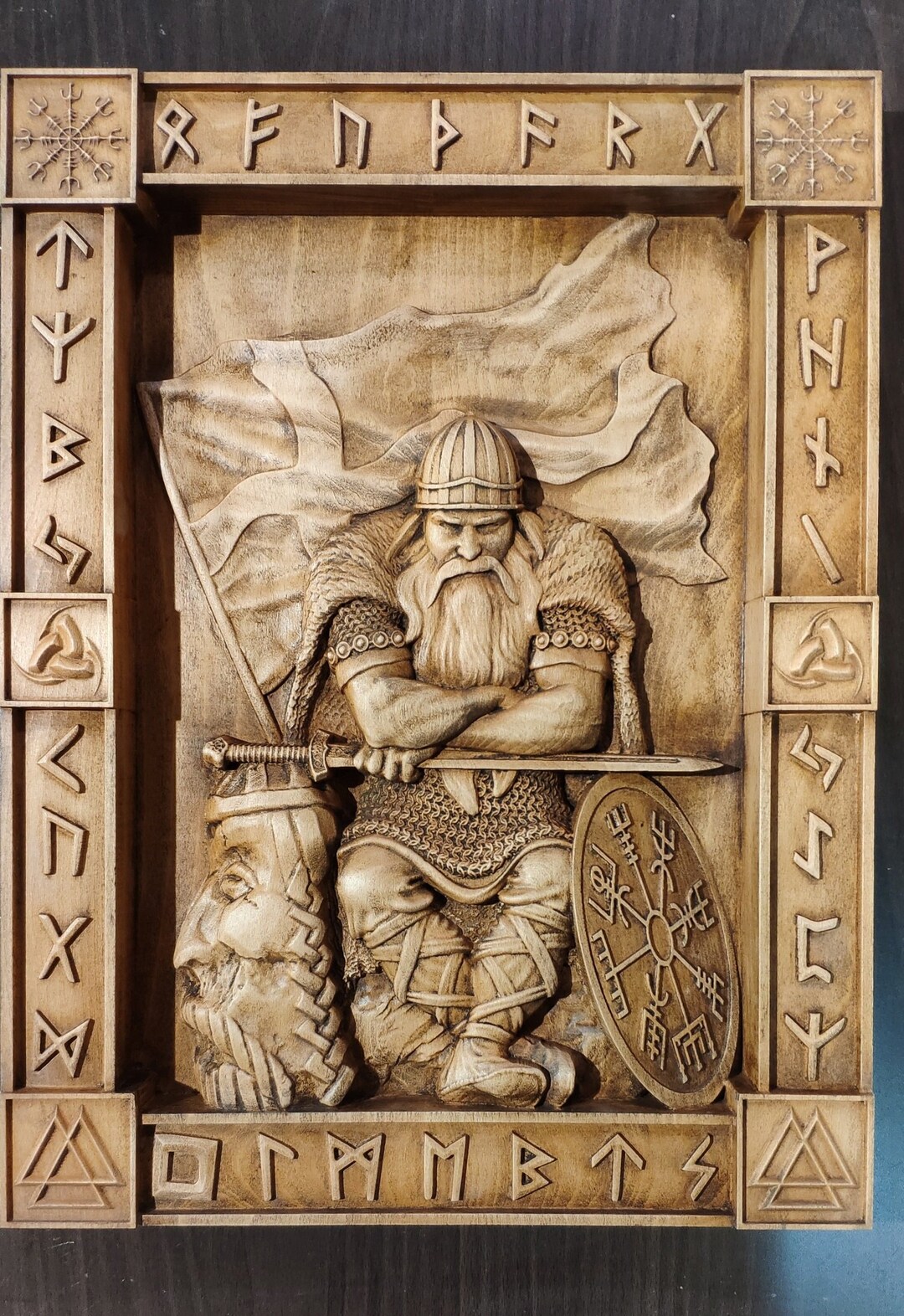 Viking Warrior Horns of Odin Rune Norse Mythology Heathen Asatru ...