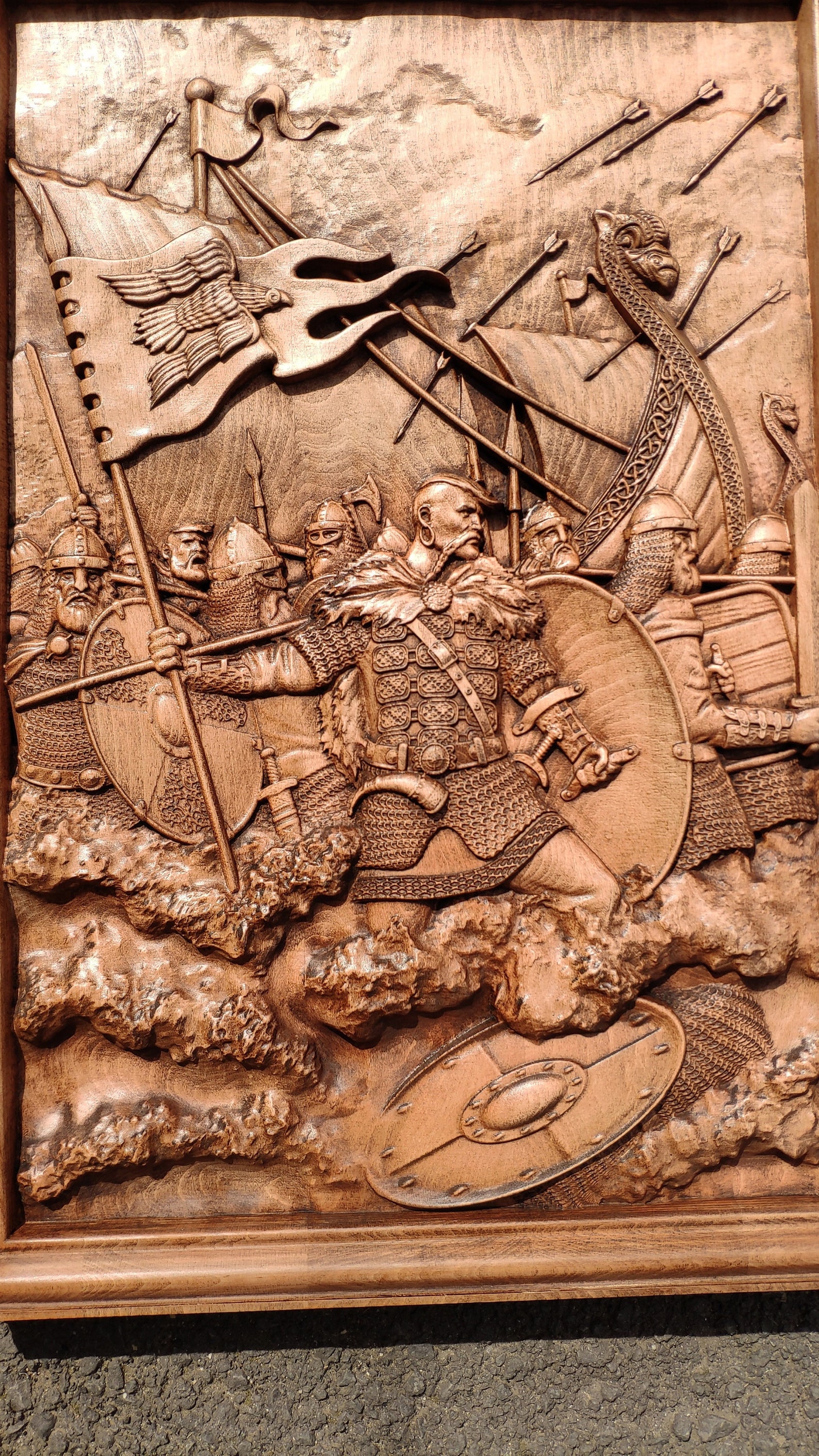 Svyatoslav and Warriors of the North Slavic Pagan Wood Carving Wall Art ...