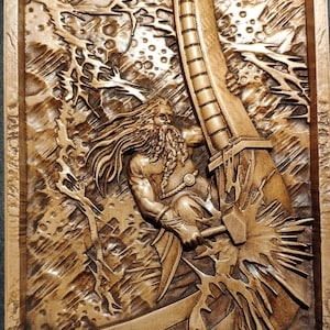 Thor-the God of Thunders Norse Mythology Woodcarving Pagan Woodworking ...