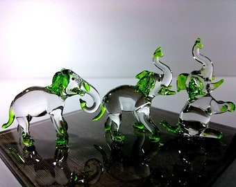 Glass elephant figurine | Etsy