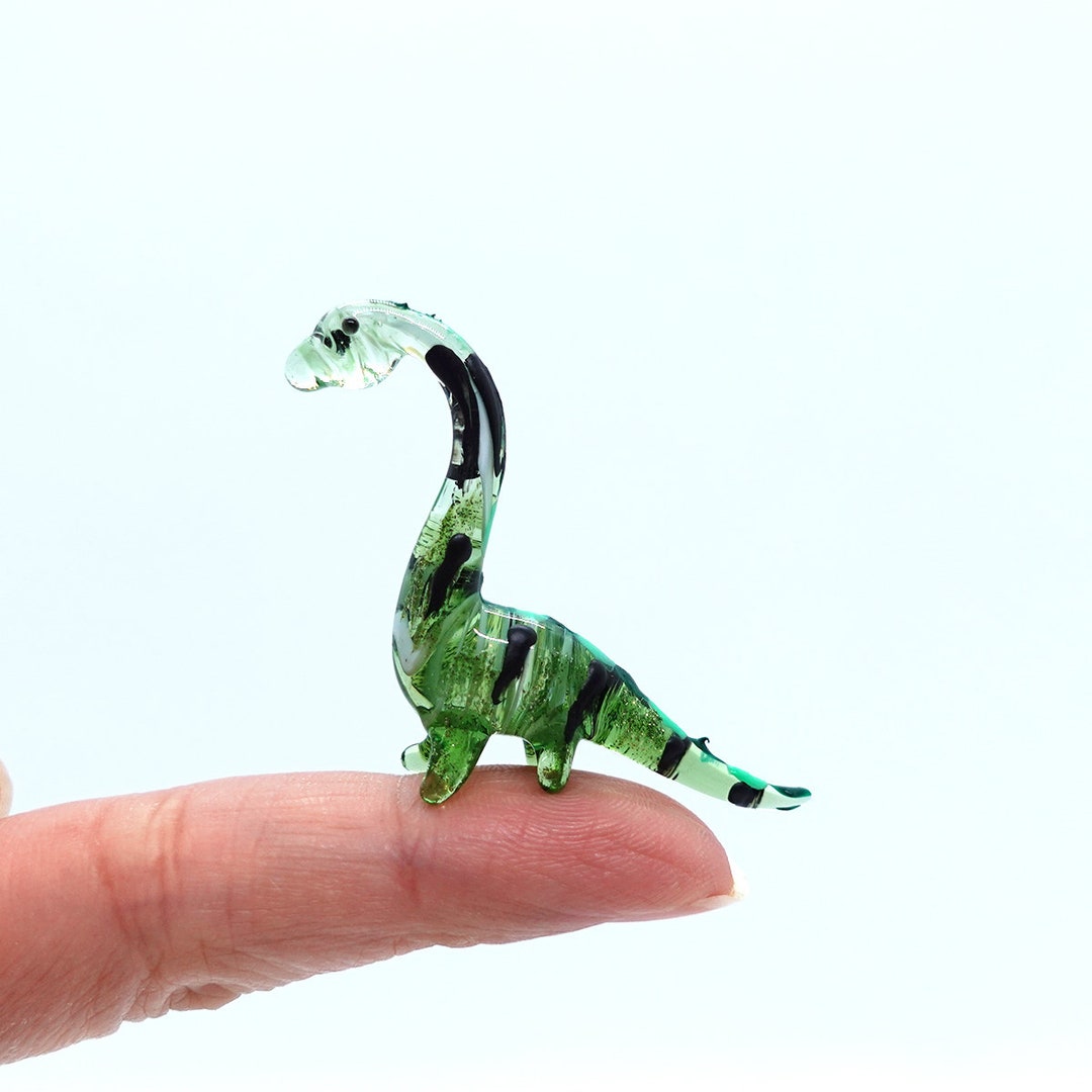 Apatosaurus Micro Tiny Figurines Hand Blown Glass Art Animals Dinosaur ...