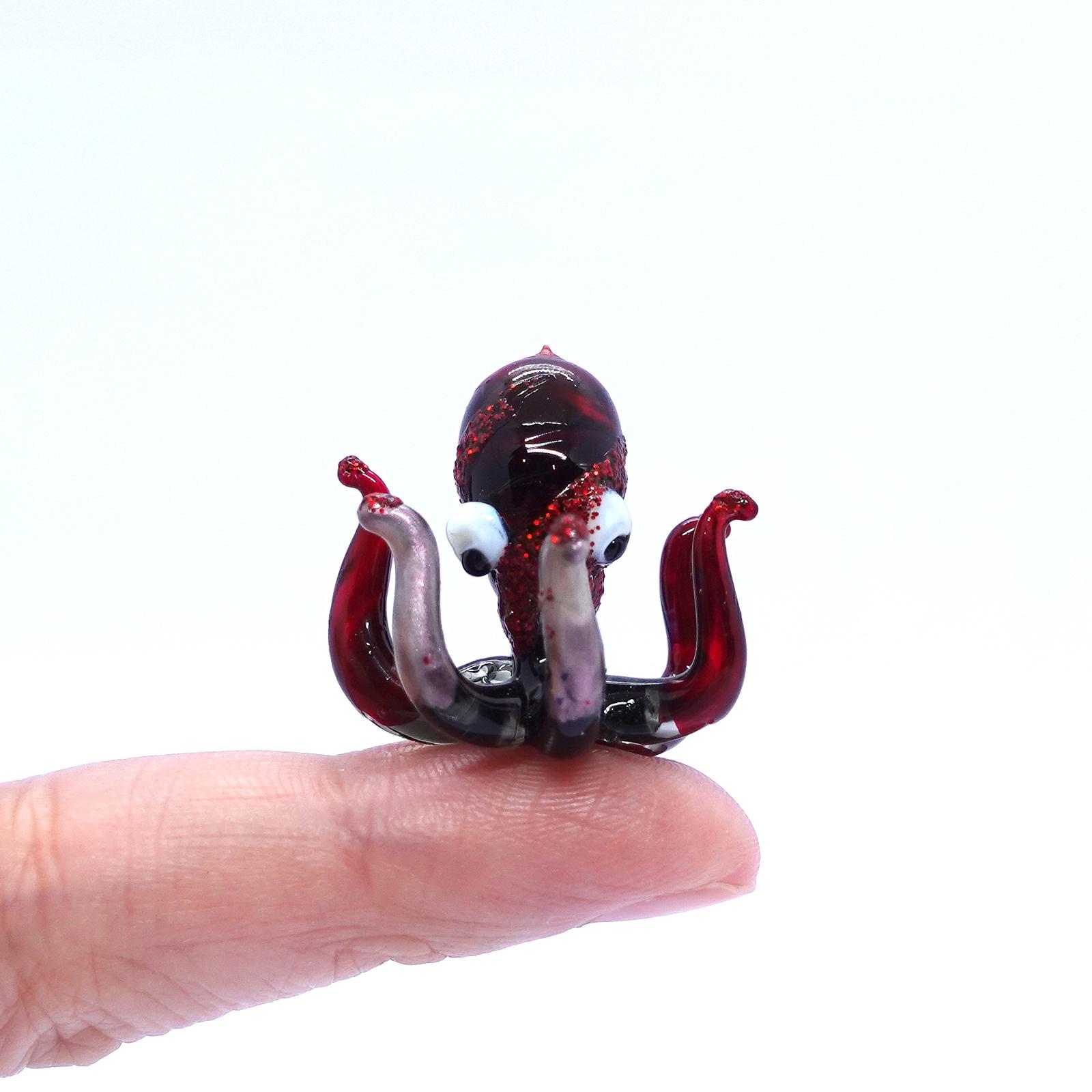 Tiny Micro Octopus Figurines Hand Blown Glass Art Sea Animals ...