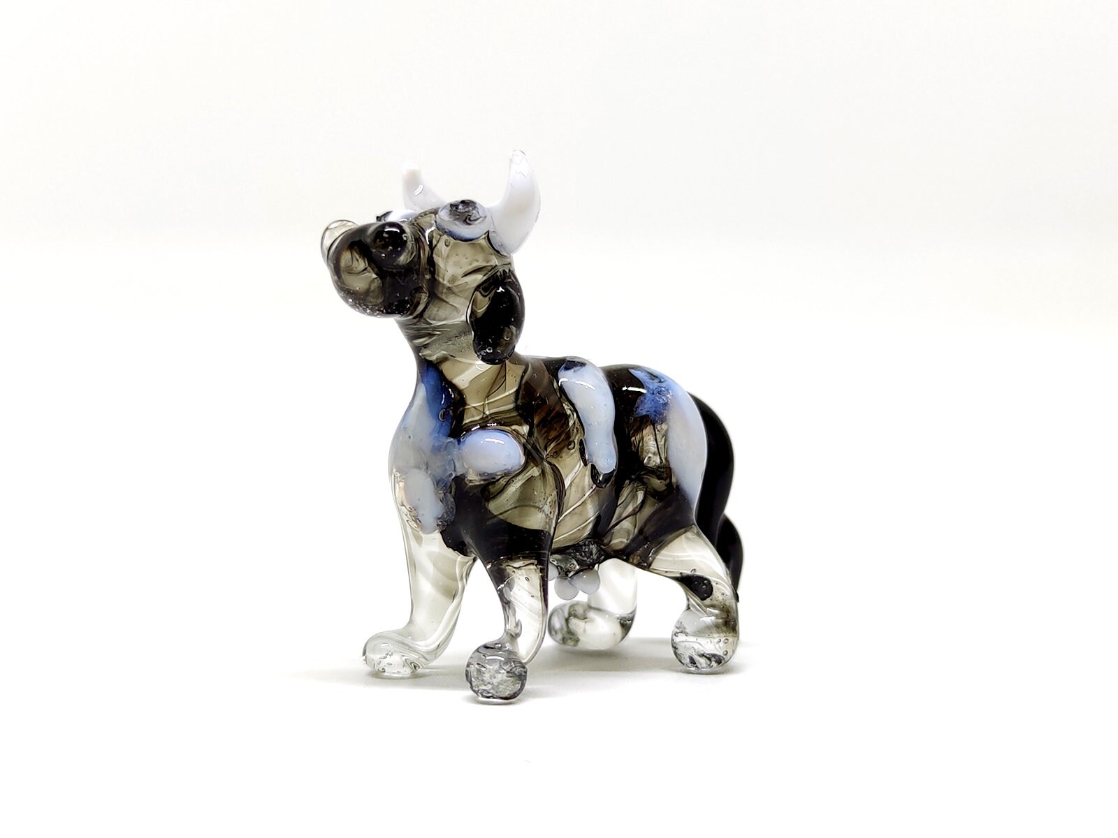 Tiny Cow Figurines Hand Blown Color Glass Art Animals Collectible Gift ...