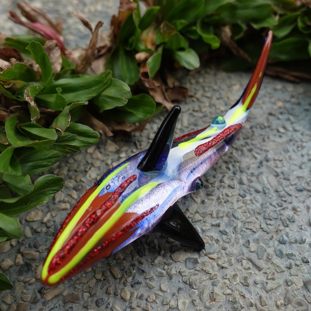 Shark Miniature Figurines Animals Hand Blown Glass Art Collectible Gift ...