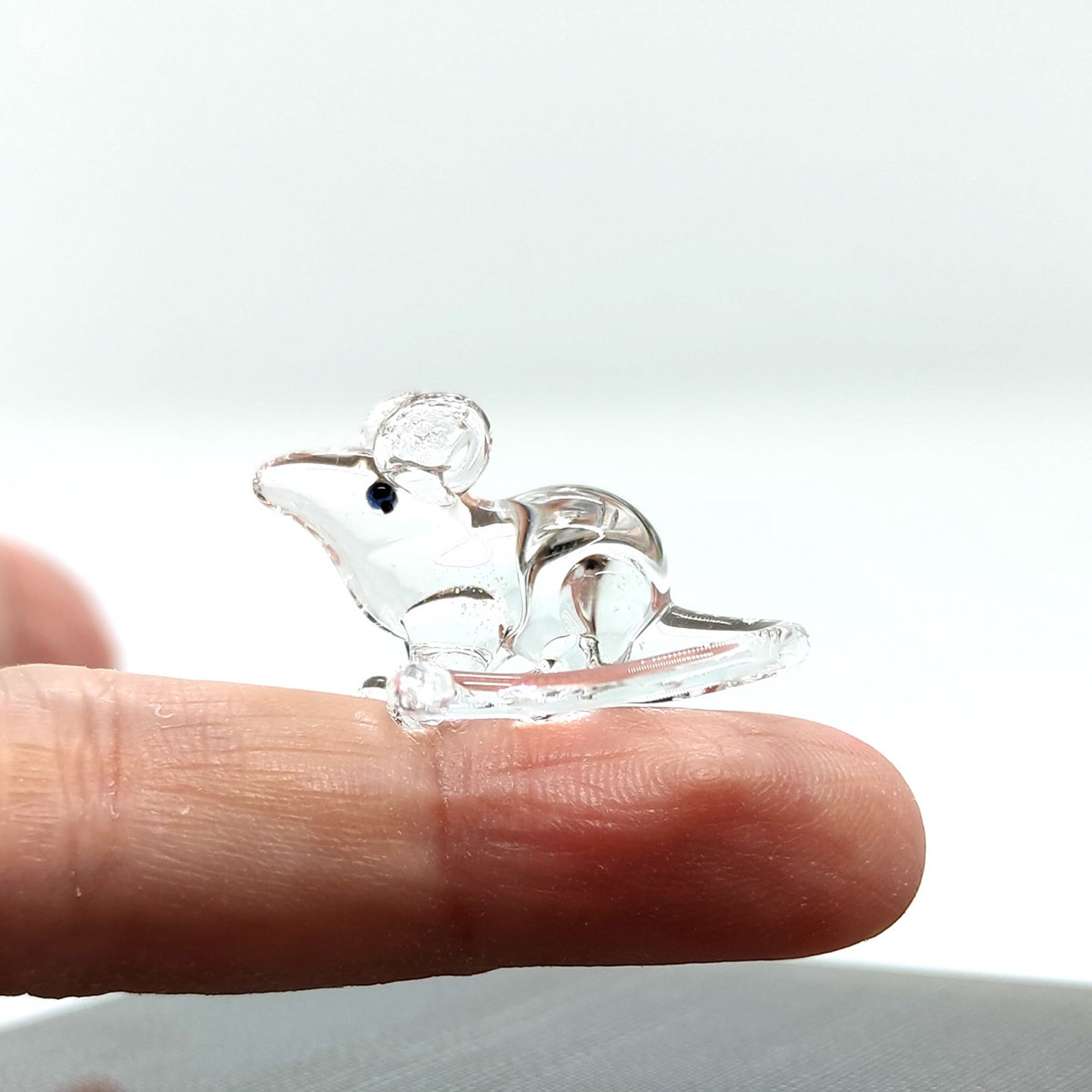 Tiny Micro Crystal Rat Morse Figurines Hand Blown Clear Glass - Etsy