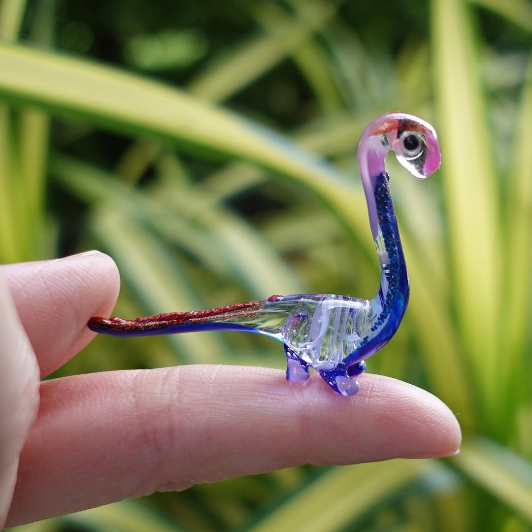 Apatosaurus Micro Tiny Figurines Hand Blown Glass Art Animals Dinosaur ...