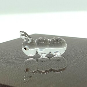 Tiny Micro Crystal Worm Figurines Hand Blown Clear Glass Art Animals ...