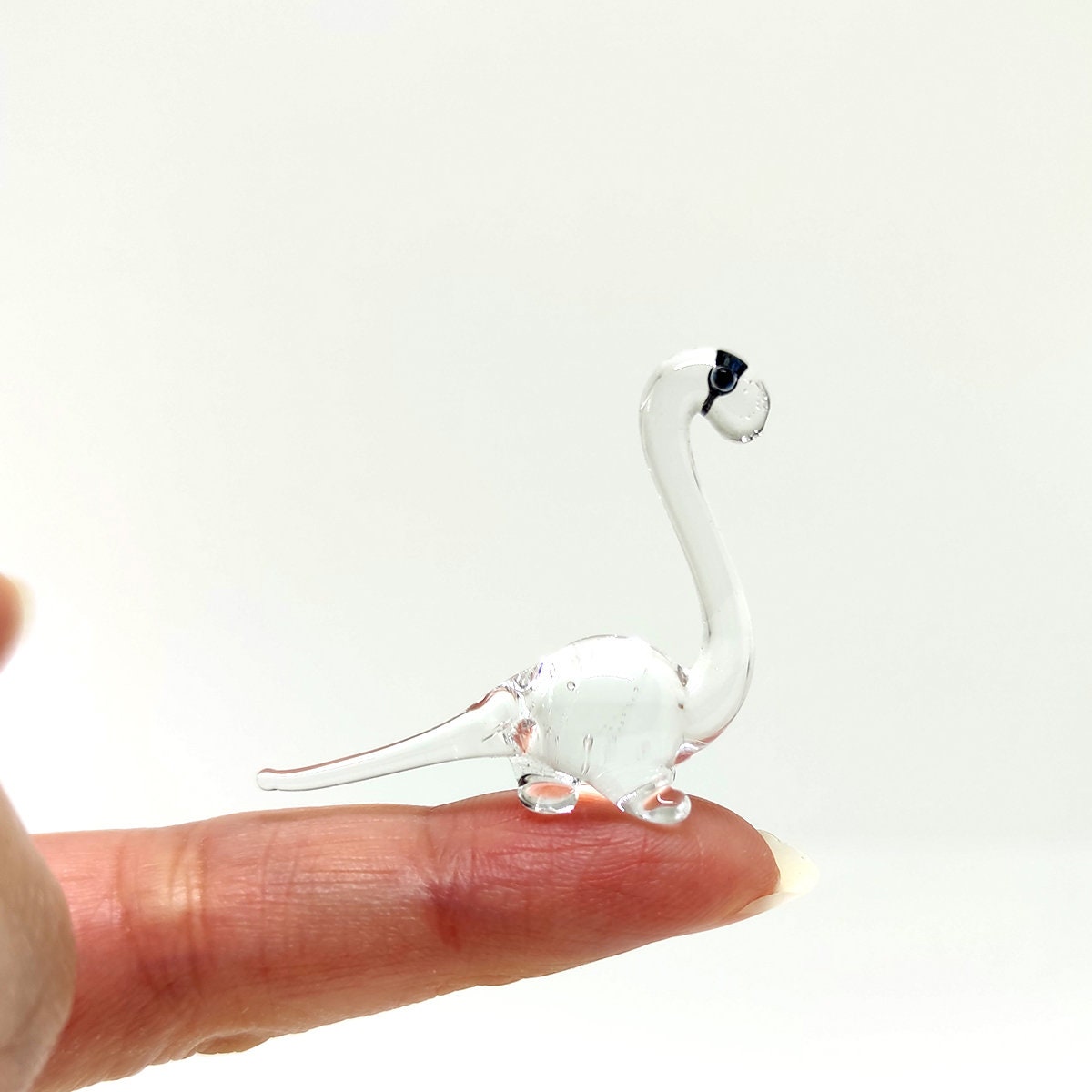 Tiny Micro Crystal Dinosaur Figurines Hand Blown Clear Glass - Etsy