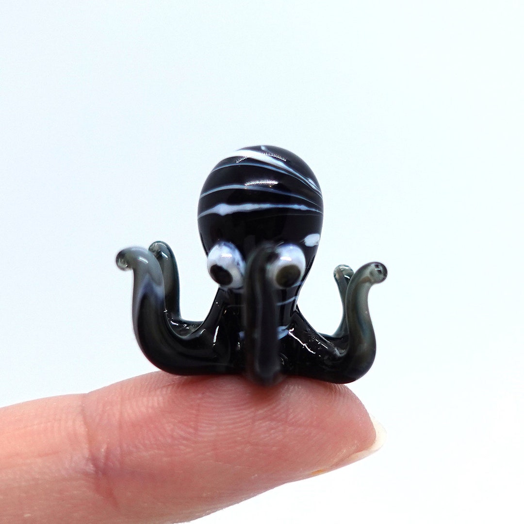 Tiny Micro Octopus Figurines Hand Blown Glass Art Sea Animals ...