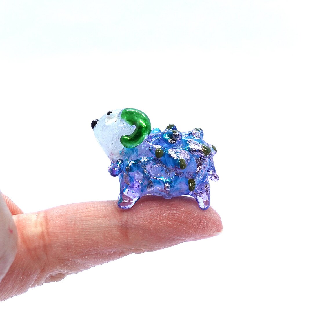 Rare Sheep Micro Tiny Figurines Hand Blown Glass Art Animals ...