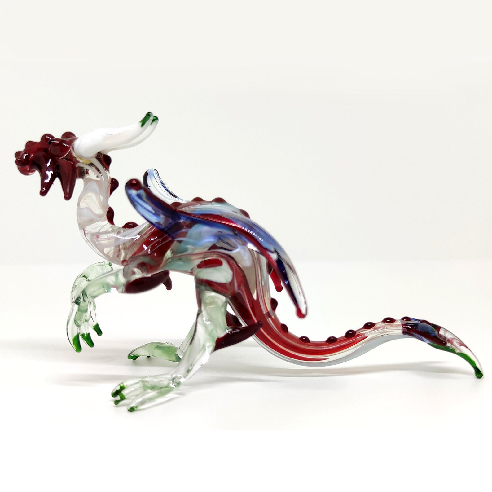 Dragon Wing Figurines Animals Hand Blown Glass Art Lucky | Etsy