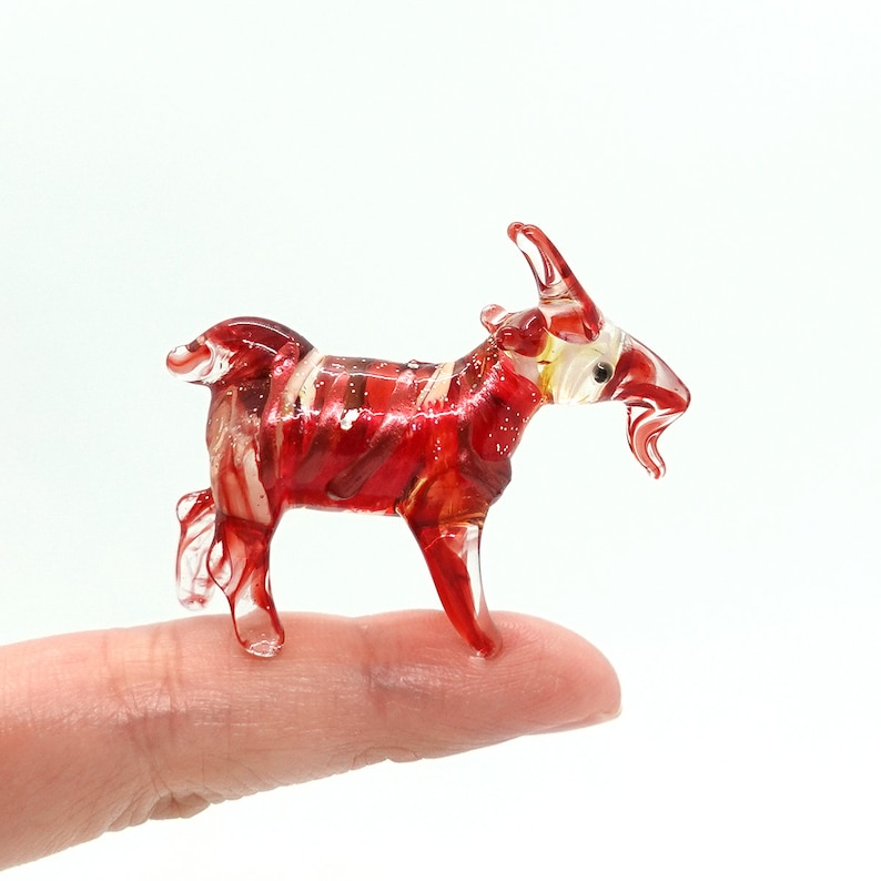 Goat Tiny Figurines Animals Hand Blown Color Glass Art - Etsy
