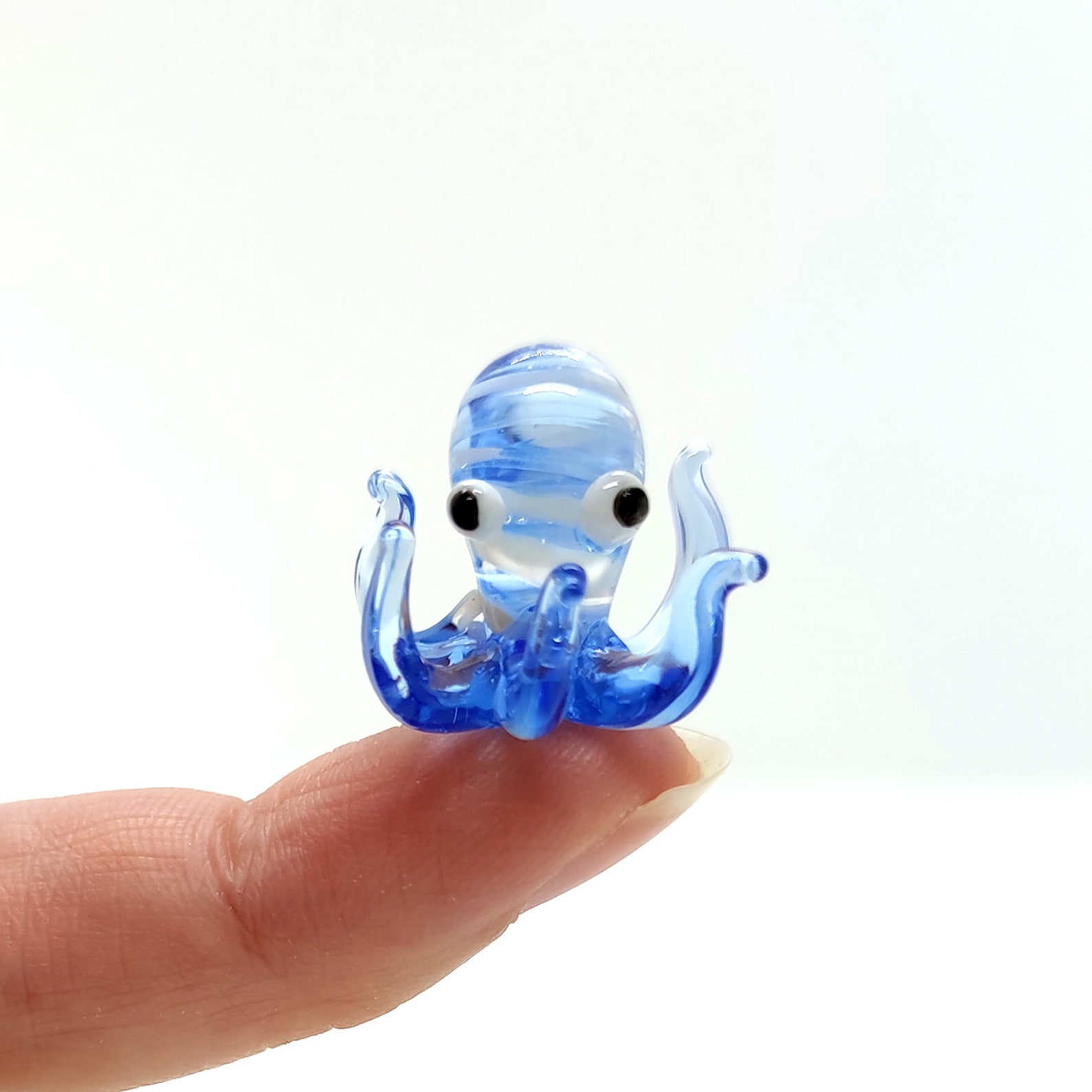 Tiny Micro Octopus Figurines Hand Blown Glass Art Sea Animals - Etsy