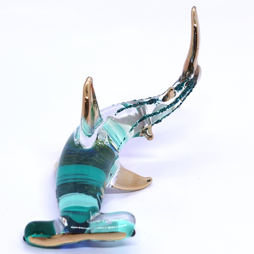 Hammer Shark Miniature Figurines Animals Hand Painted Blown Glass Art ...