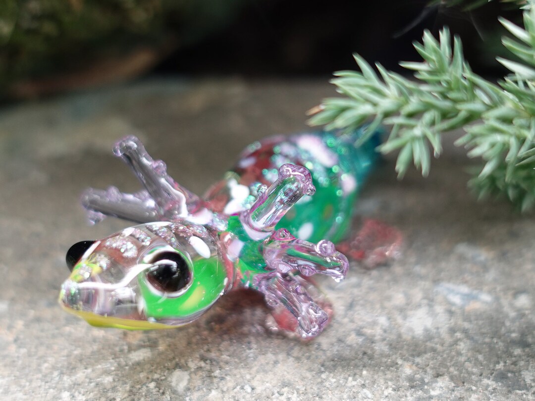 Axolotl Miniature Hand Blown Color Glass Art Figurines Animals - Etsy