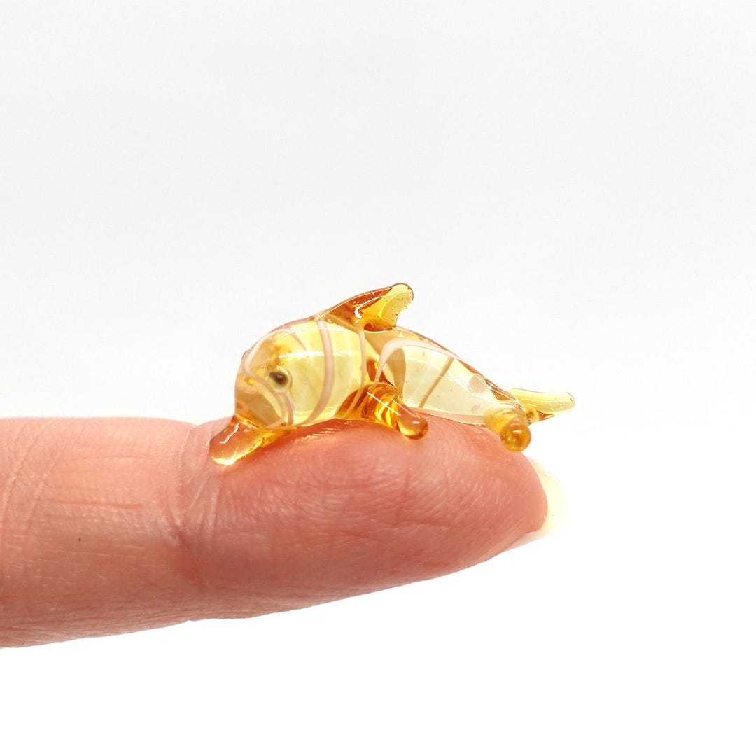 Dolphin Tiny Micro Figurines Hand Blown Glass Art Sea Animals ...