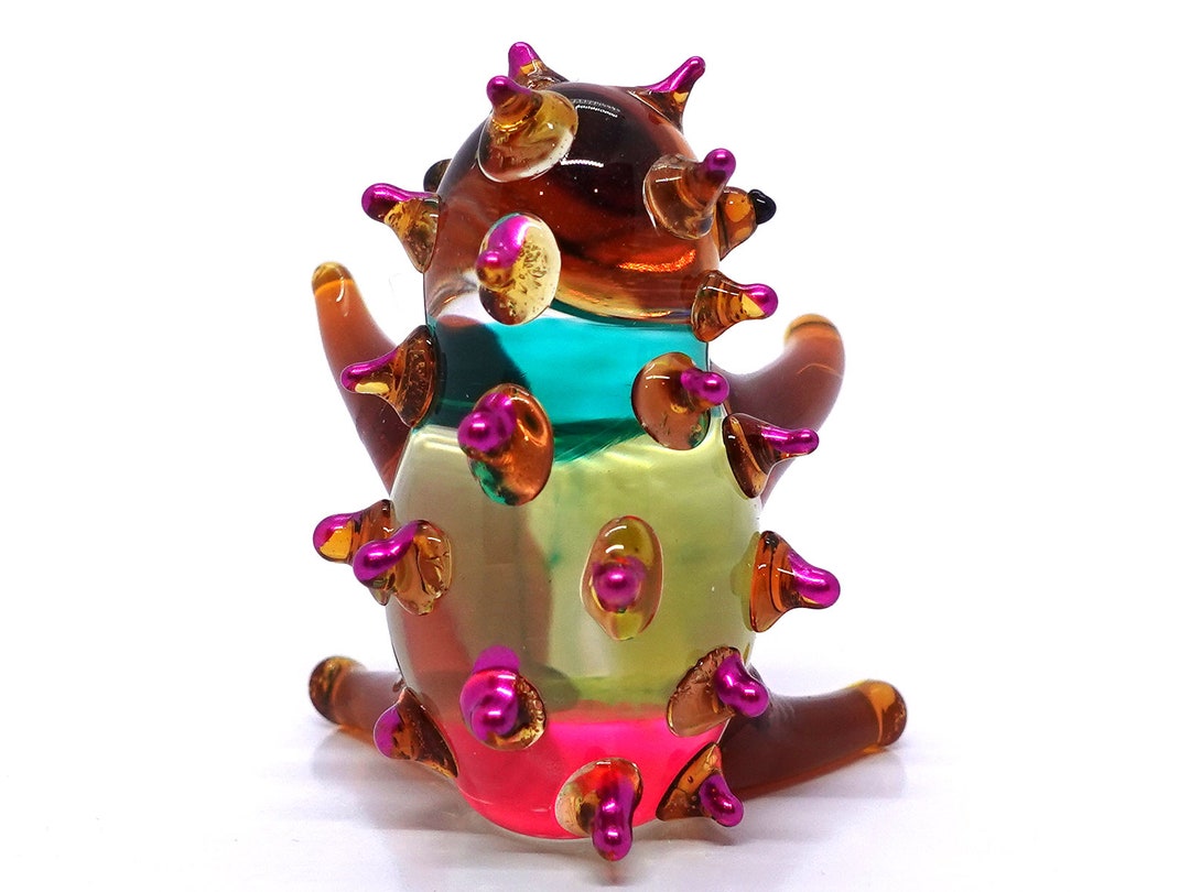 Hedgehog Sit Porcupine Miniature Figurines Hand Blown Glass Art Animals ...