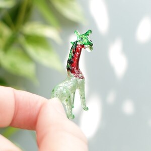 Giraffe Tiny Micro Figurines Hand Blown Glass Art Animals Collectible ...