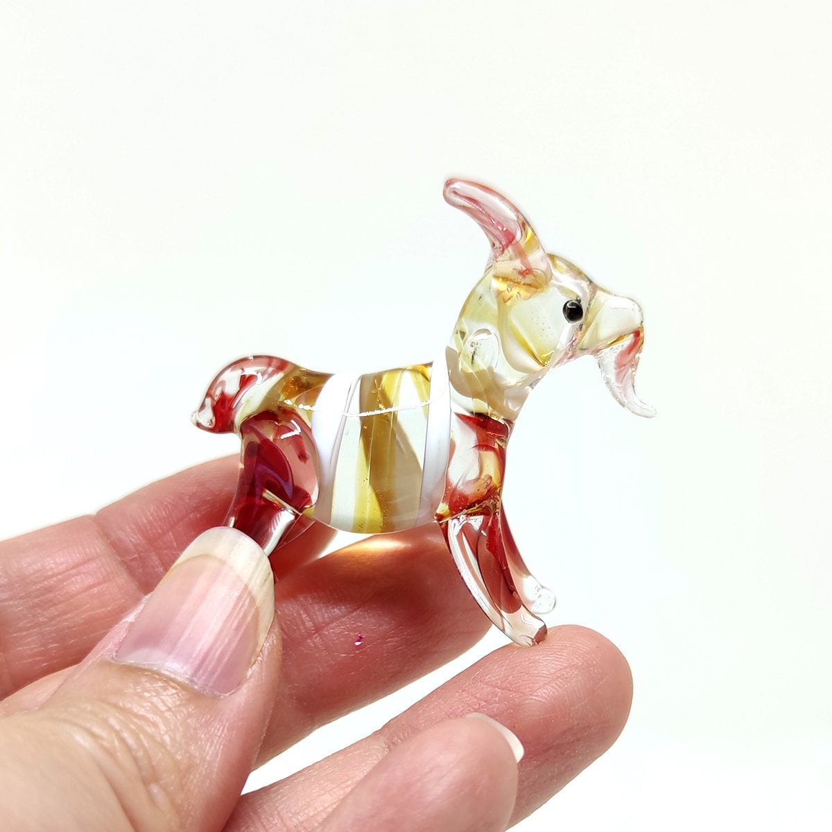 Goat Tiny Figurines Animals Hand Blown Color Glass Art - Etsy