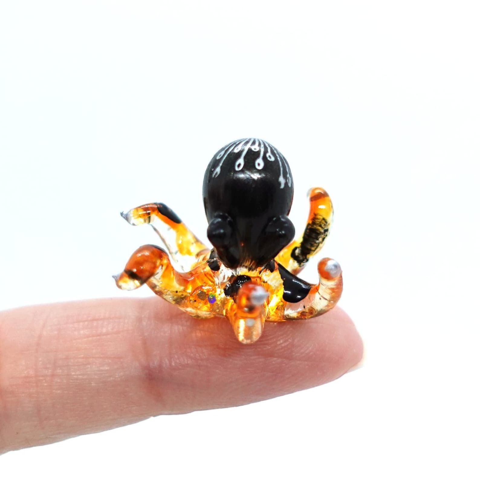 Tiny Micro Octopus Figurines Hand Blown Glass Art Sea Animals ...