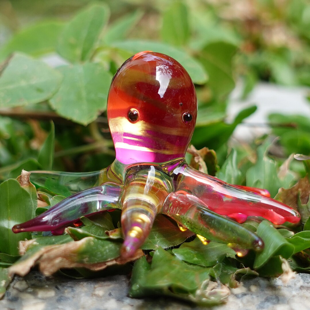 Octopus Star Miniature Figurines Animals Hand Painted Colorful White ...