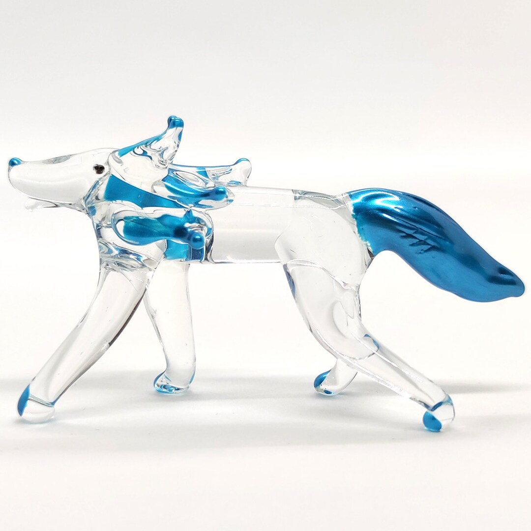 Fox Miniature Figurines Animals Hand Blown Glass Art Collectible Gift ...