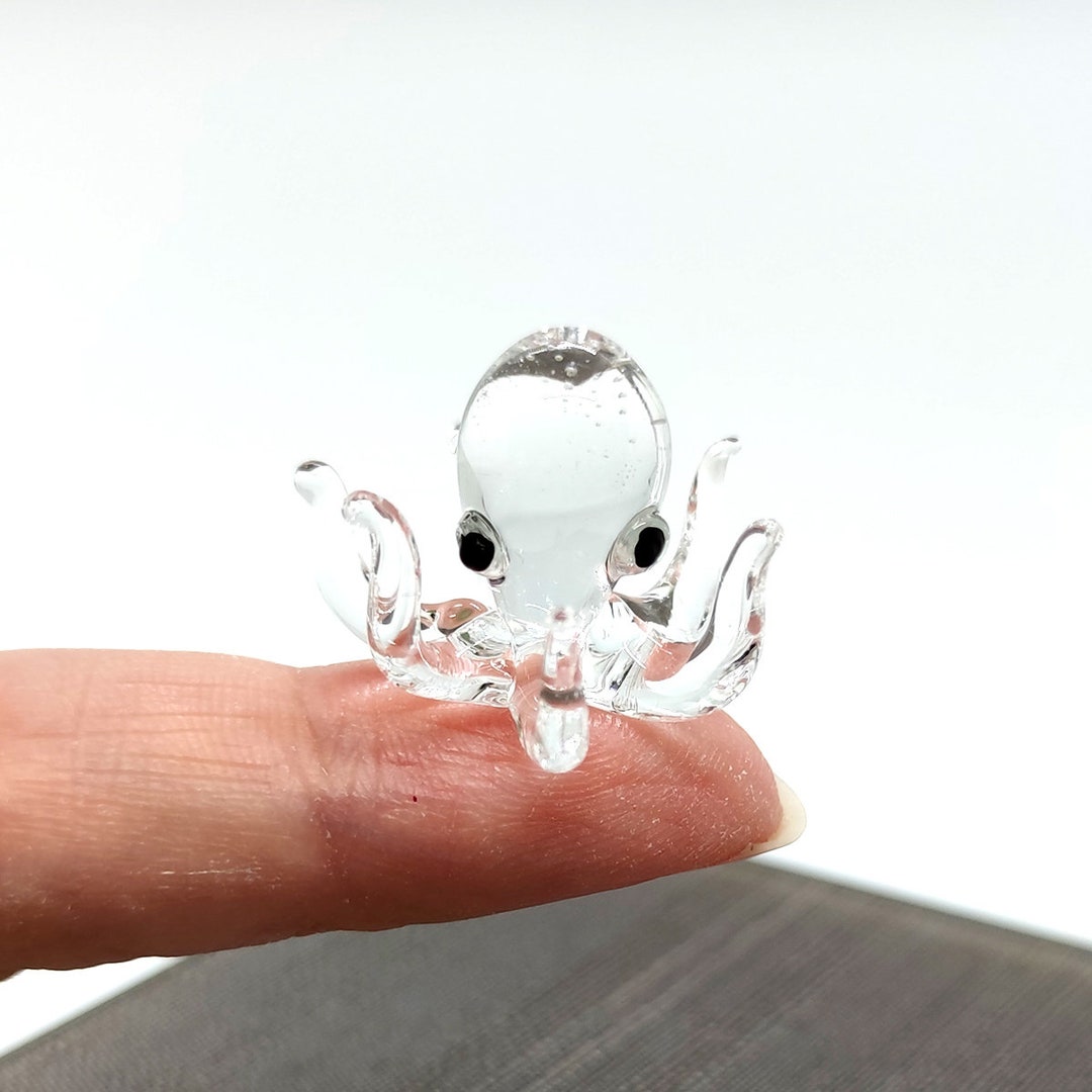 Tiny Micro Octopus Figurines Hand Blown Glass Art Sea Animals ...