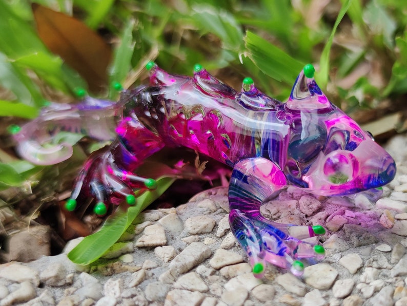 Chameleon Miniature Figurines Animals Hand Painted Purple Tone - Etsy