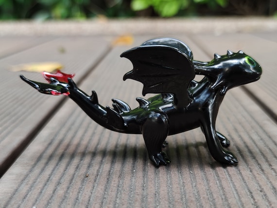 Glass Sculptures & Figurines Glass Art Dragon Hand Blown Glass Figurine ...