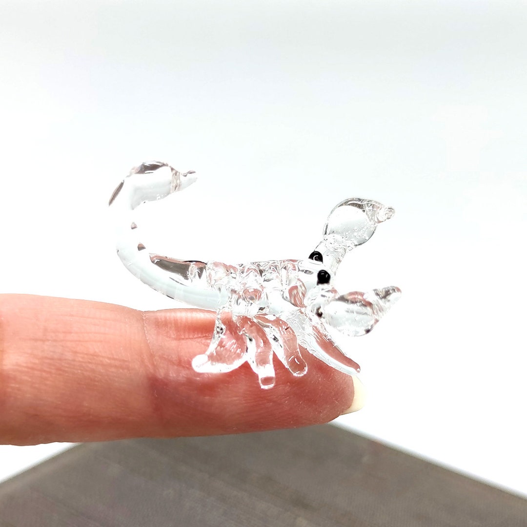 Tiny Micro Crystal Scorpion Figurines Hand Blown Clear Glass Art ...