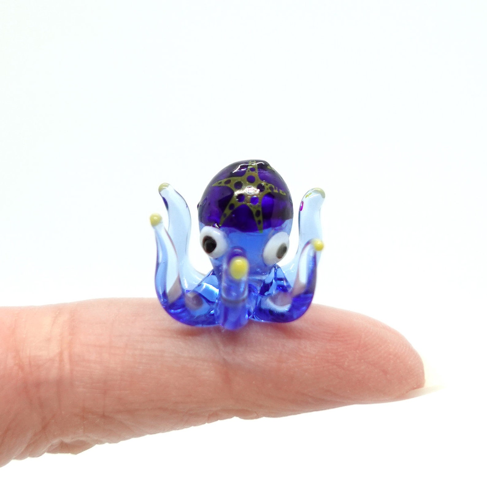 Tiny Micro Octopus Figurines Hand Blown Glass Art Sea Animals - Etsy