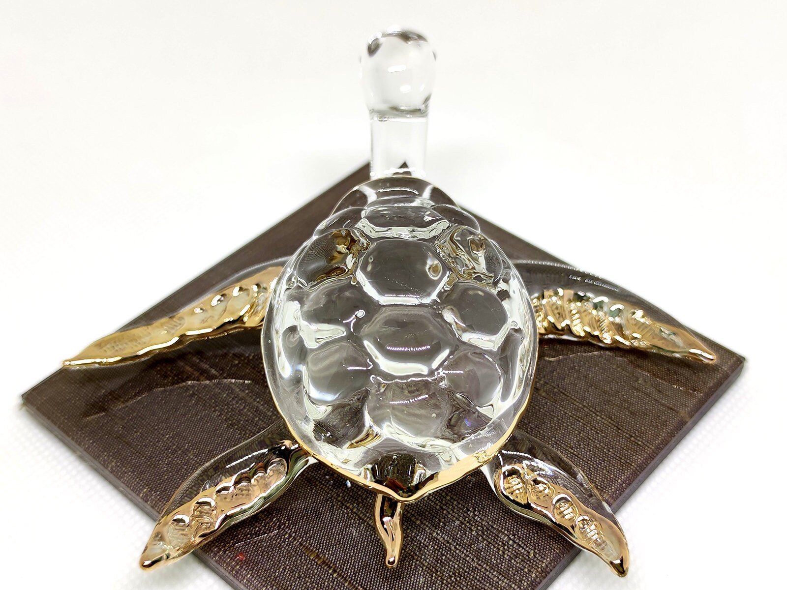 4 Inches Turtle Sea Figurines Hand Blown Glass Art W' 22k | Etsy