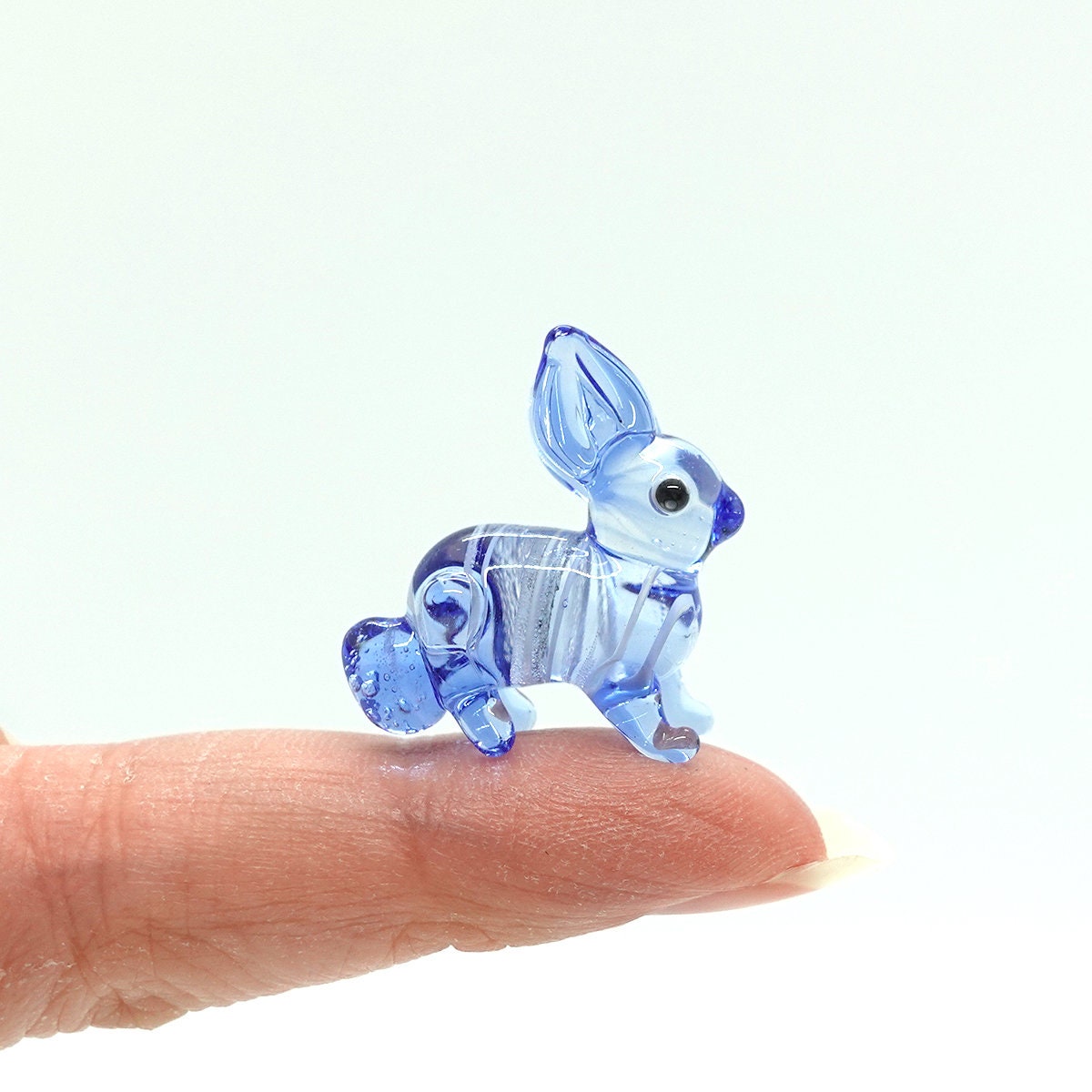 Tiny Micro Rabbit Bunny Figurines Hand Blown Glass Art Animals - Etsy