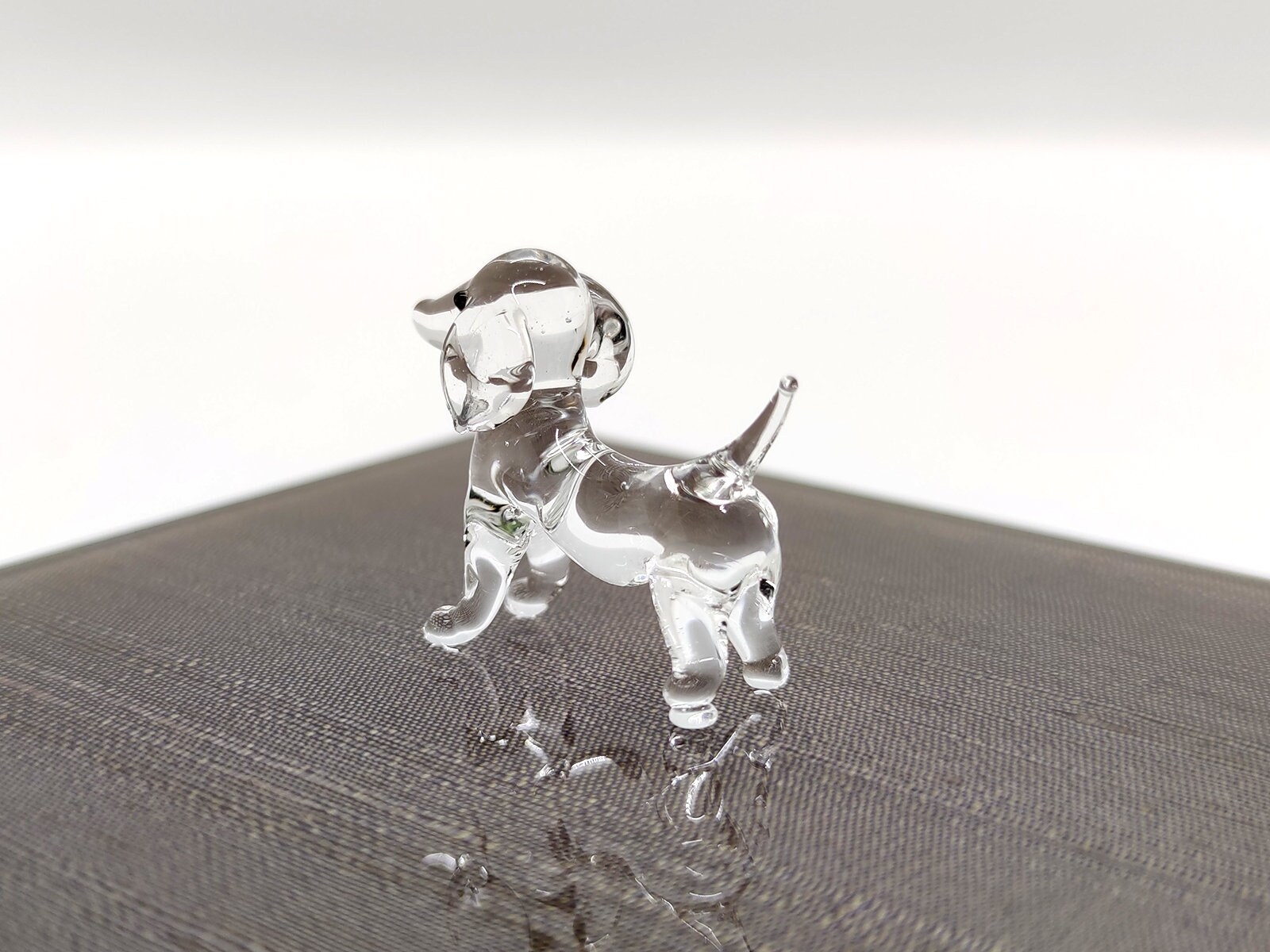 Tiny Micro Crystal Dachshund Figurines Hand Blown Clear Glass - Etsy