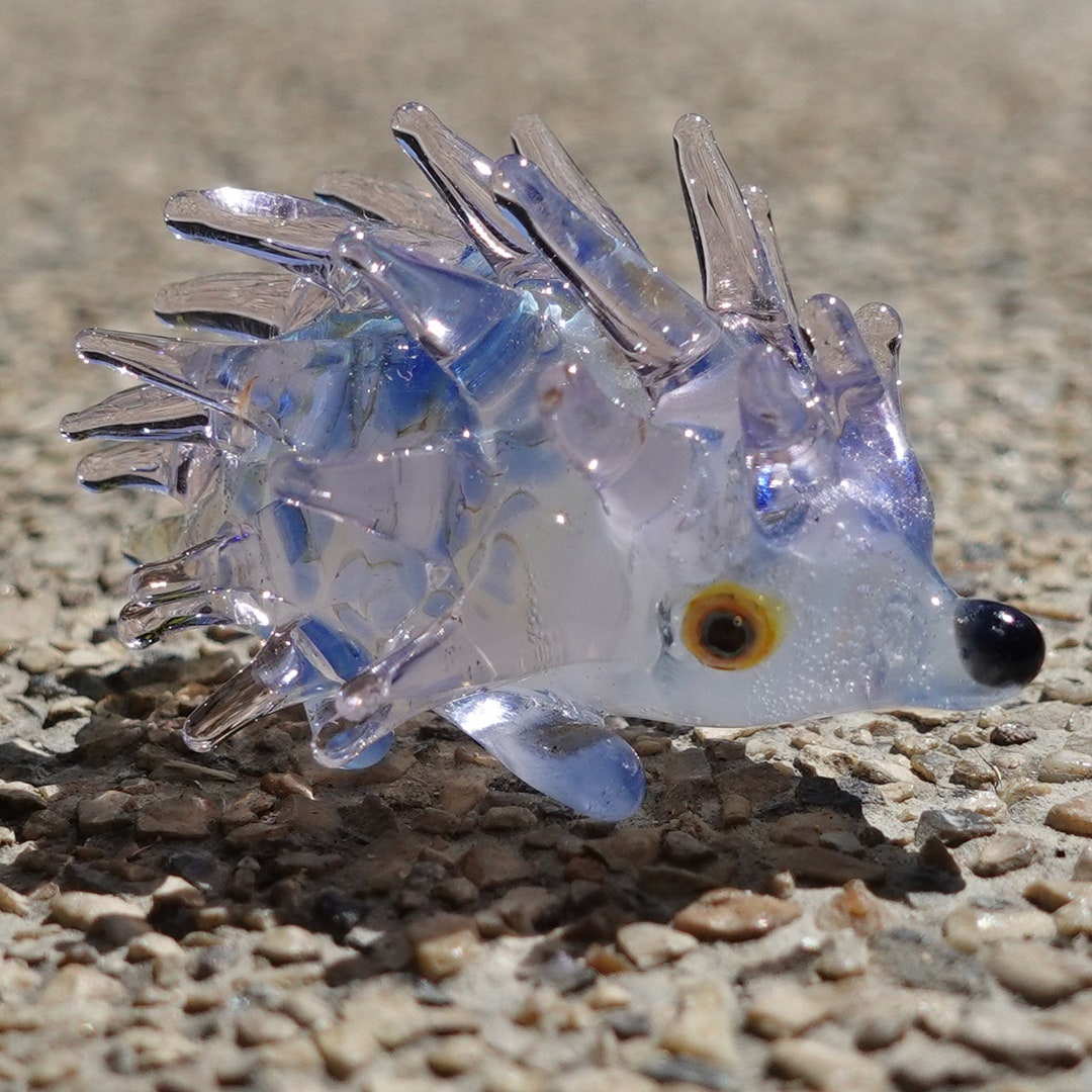 Hedgehog Porcupine Miniature Tiny Figurines Animals Hand Blown Glass ...