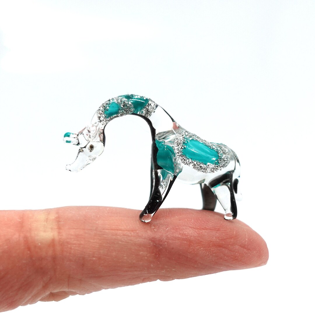 Giraffe Tiny Micro Figurines Hand Blown Glass Art Wild Animals ...