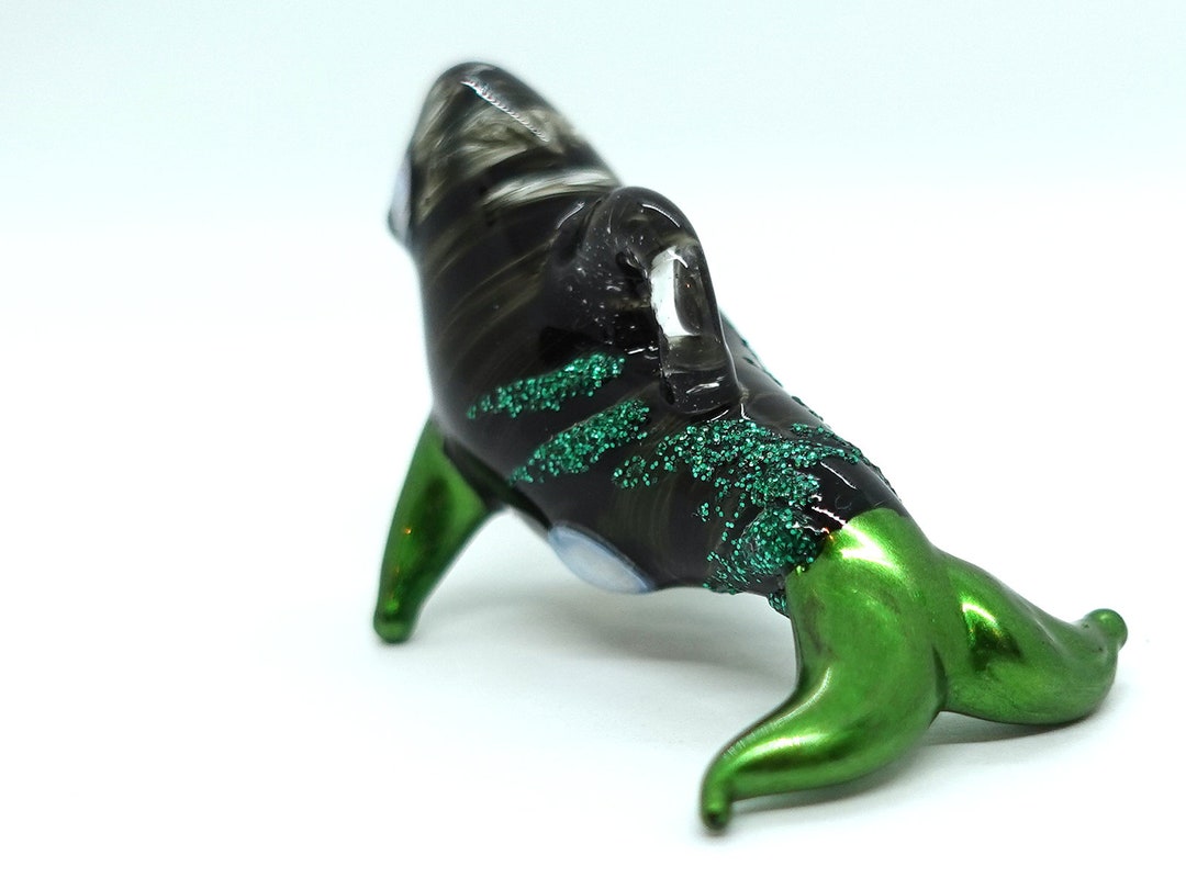 Killer Whale Orca Figurines Hand Blown Glass Art Gold Trim Sea - Etsy