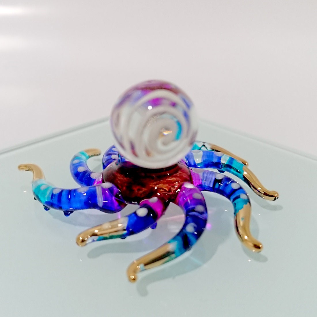 Octopus Figurines Hand Painted Multi-color W/ Glow in THE Dark | Etsy