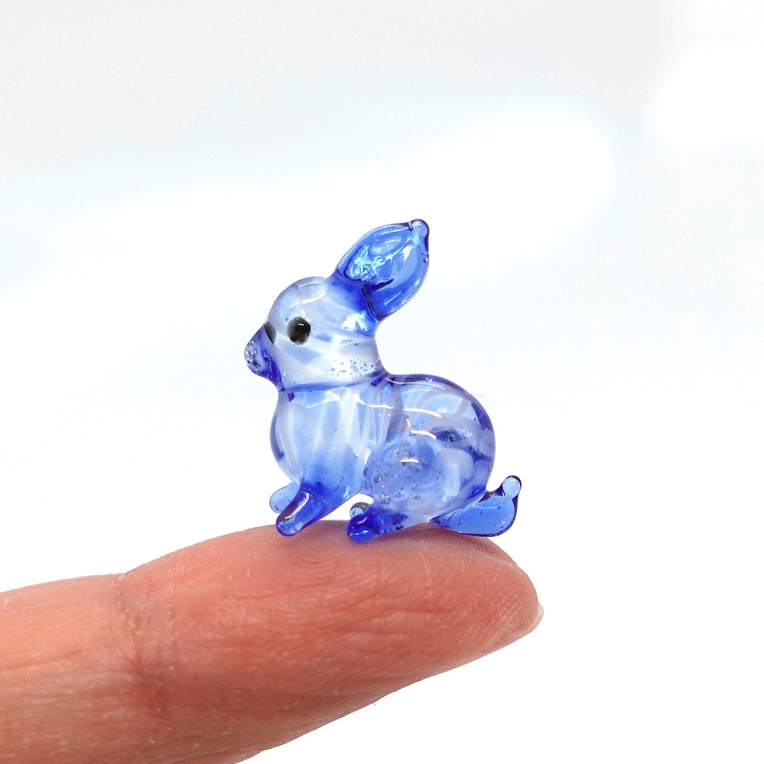 Tiny Micro Rabbit Bunny Figurines Hand Blown Glass Art Animals ...