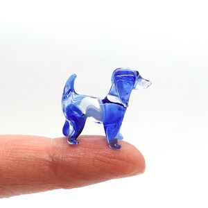 Tiny Micro Crystal Dachshund Figurines Hand Blown Clear Glass Art ...