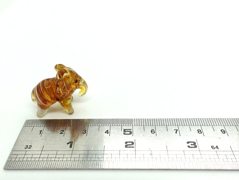 Elephant Tiny Micro Figurines Hand Blown Glass Art Animals Collectible ...