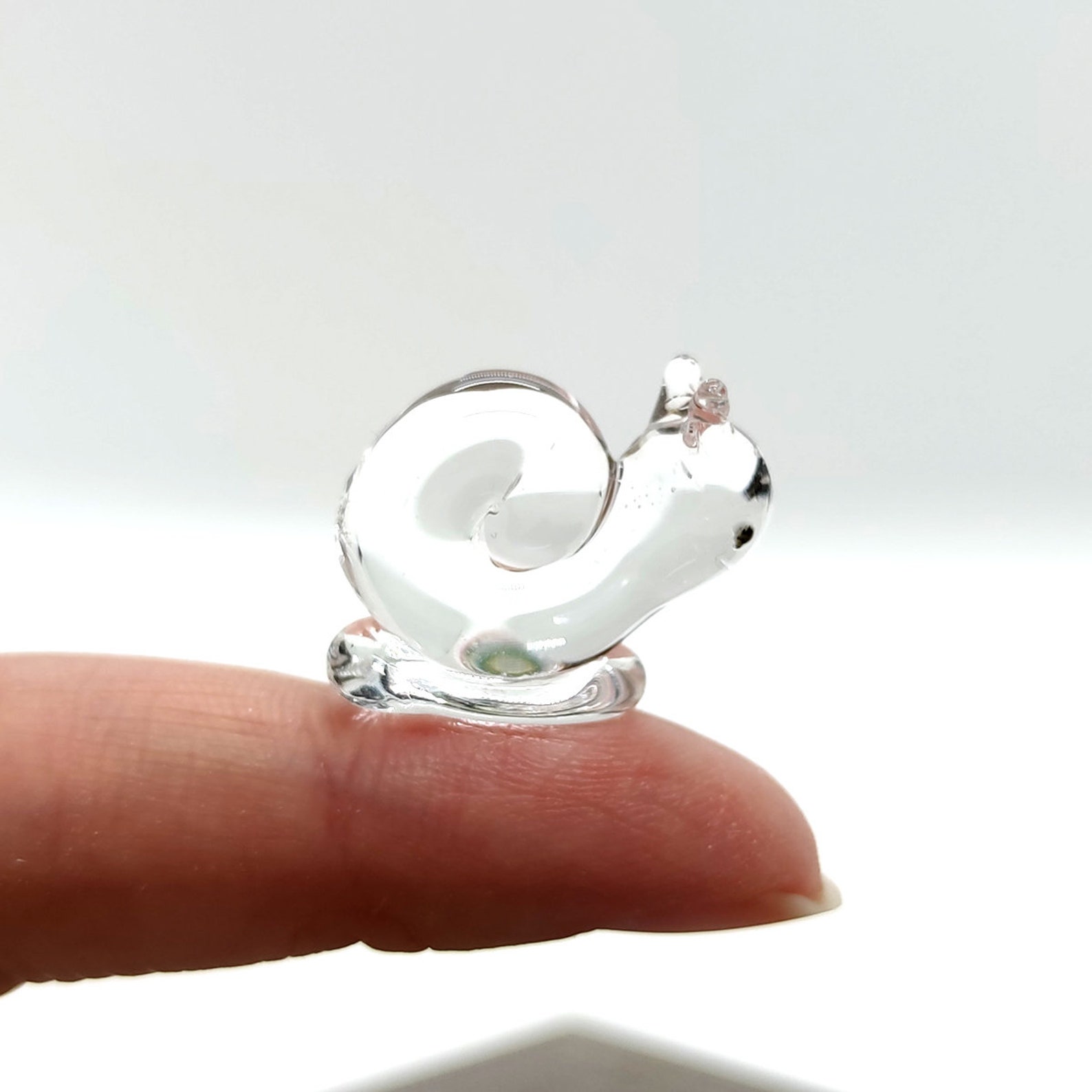 Tiny Micro Crystal Snail Figurines Hand Blown Clear Glass Art - Etsy