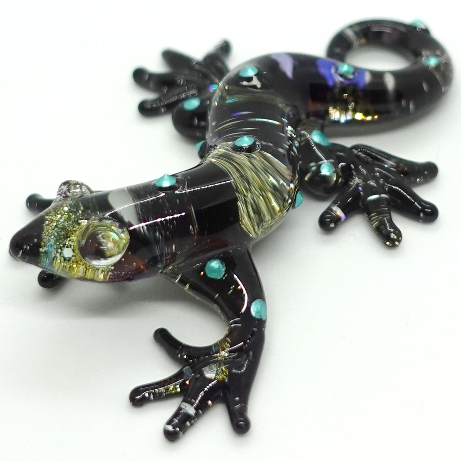 Gecko Figurines Animals Hand Painted Blown Glass Art - Etsy