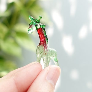 Giraffe Tiny Micro Figurines Hand Blown Glass Art Animals Collectible ...